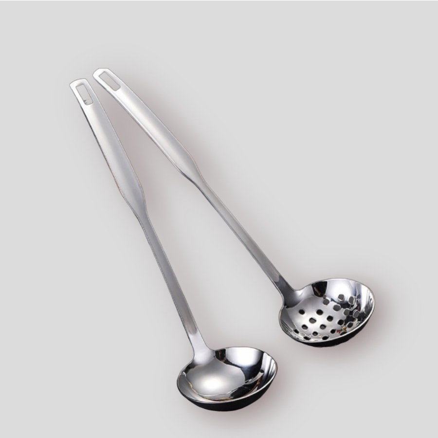 Jual CENTONG /Sendok sayur /ladle sup Stainless Premium Full/ Lubang ...