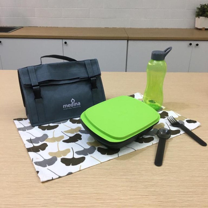 Jual Kotak Tempat Makan - Botol Minum - Duo Simple Set Blue ...