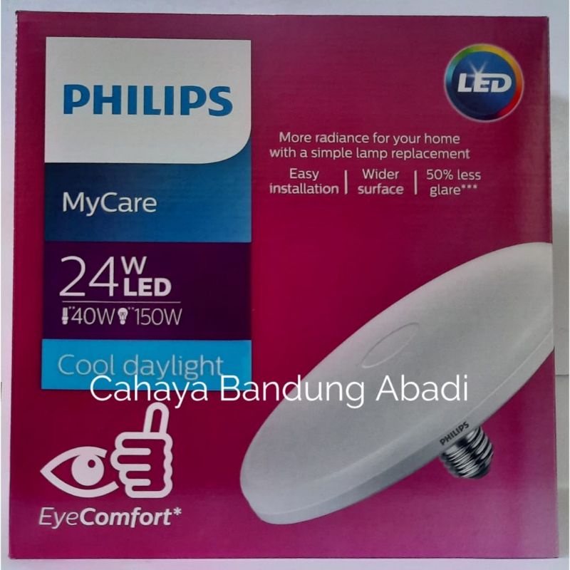 Jual Lampu Philips LED UFO 24 Watt 24W Putih Cool Daylight 6500K E27 ...