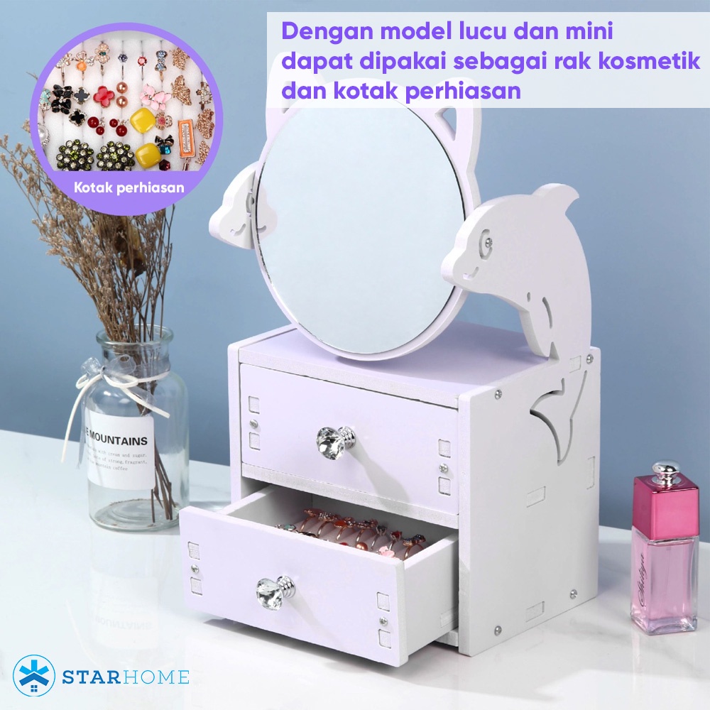 Jual Tempat Kosmetik Mini Rak Makeup Storage Lengkap dengan Cermin ...