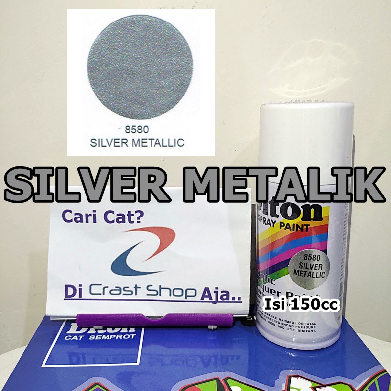 Jual Cat Pilox DITON Silver Metallic 8580 150cc warna perak metalik ...