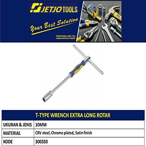 Jual Kunci T 10mm JETJO TOOLS 300350/T-Type W. Extra Long Rotary LAKONI ...