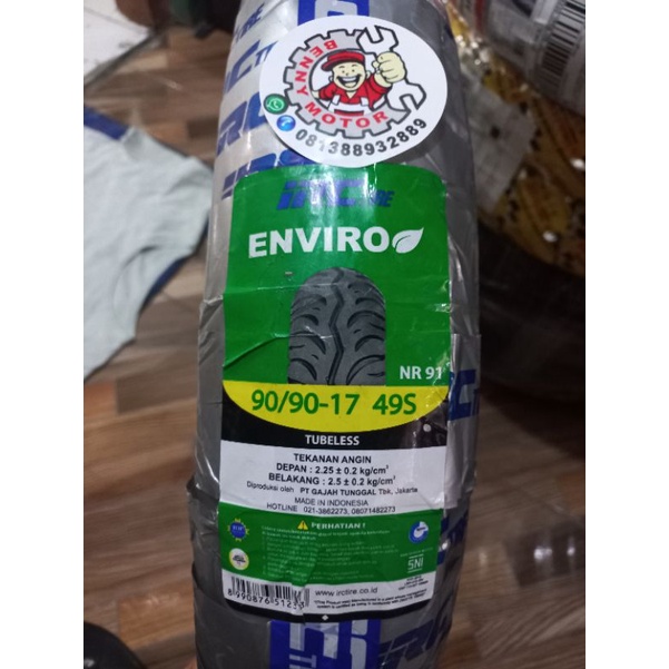 Jual IRC Enviro NR 91 uk 90/90-17 tubles | Shopee Indonesia