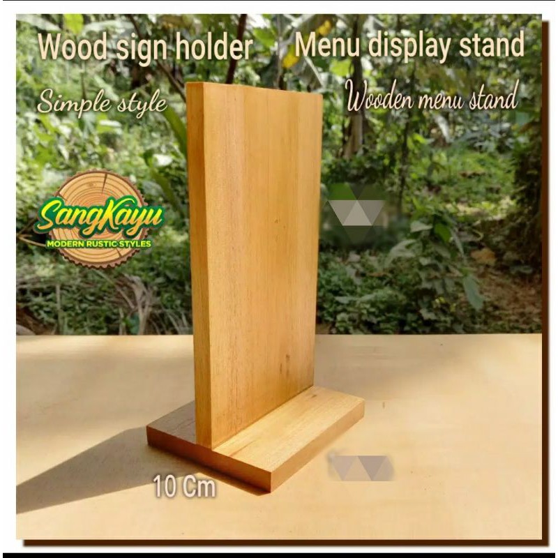 Jual Wood sign hanging 12x18cm stand menu display sign menu kayu ...