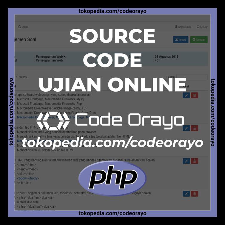 Jual Source Code Aplikasi Ujian Online Full Ajax Php Bergaransi ...