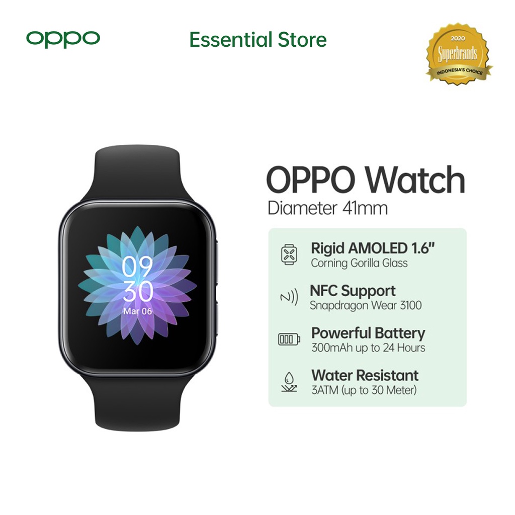 Jual OPPO Watch 41mm - AMOLED Screen - VOOC Flash Charge - Health ...