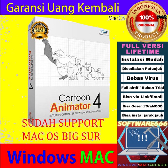 Jual Software Animasi Kartun 2D: Cartoon Animator 4.2 [Mac] | Shopee Indonesia