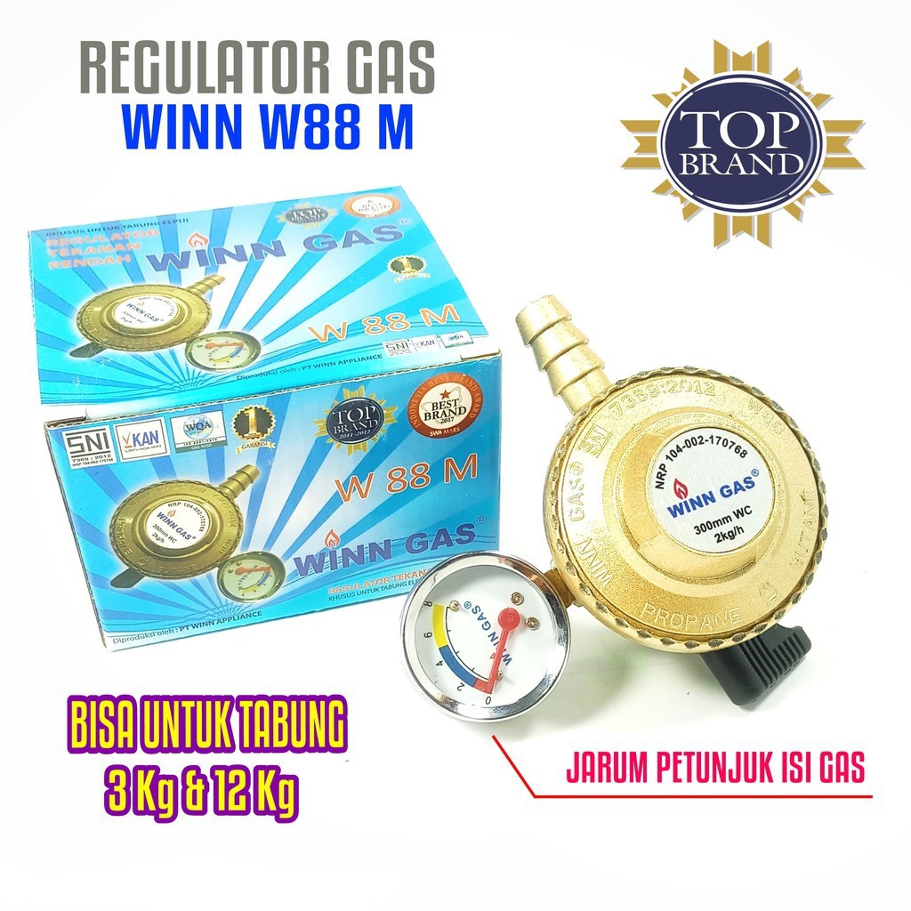 Jual Regulator Kompor Gas Winn Gas W88M Plus Meter Ber Logo SNI | Shopee Indonesia