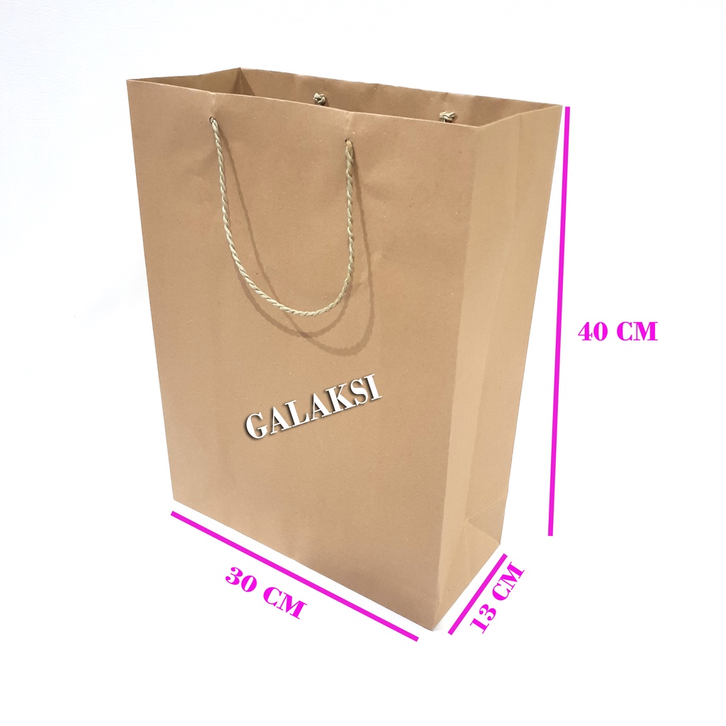 Jual PAPER BAG TAS KERTAS POLOS BESAR 30 X 13 X 40 CM | Shopee Indonesia