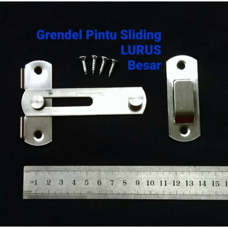 Jual Grendel Pintu Sliding Lurus Besar 10 Cm Stainless Steel | Shopee ...