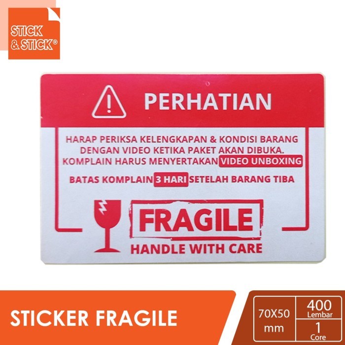 Jual Sticker Fragile 6 x 9 cm Kertas Sticker Fragile Stiker Pecah Belah ...