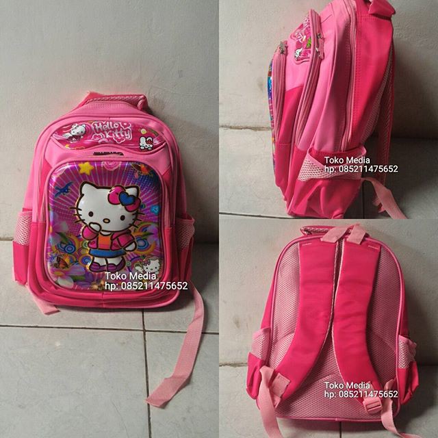 Jual Tas Sekolah Anak TK SD Ransel 3D 5D Gambar Timbul 3 Rest HELLO KITTY | Shopee Indonesia