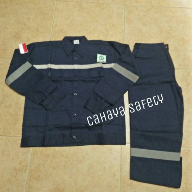 Jual BAJU SAFETY SETELAN BIRU NAVY LOGO & BENDERA | Shopee Indonesia