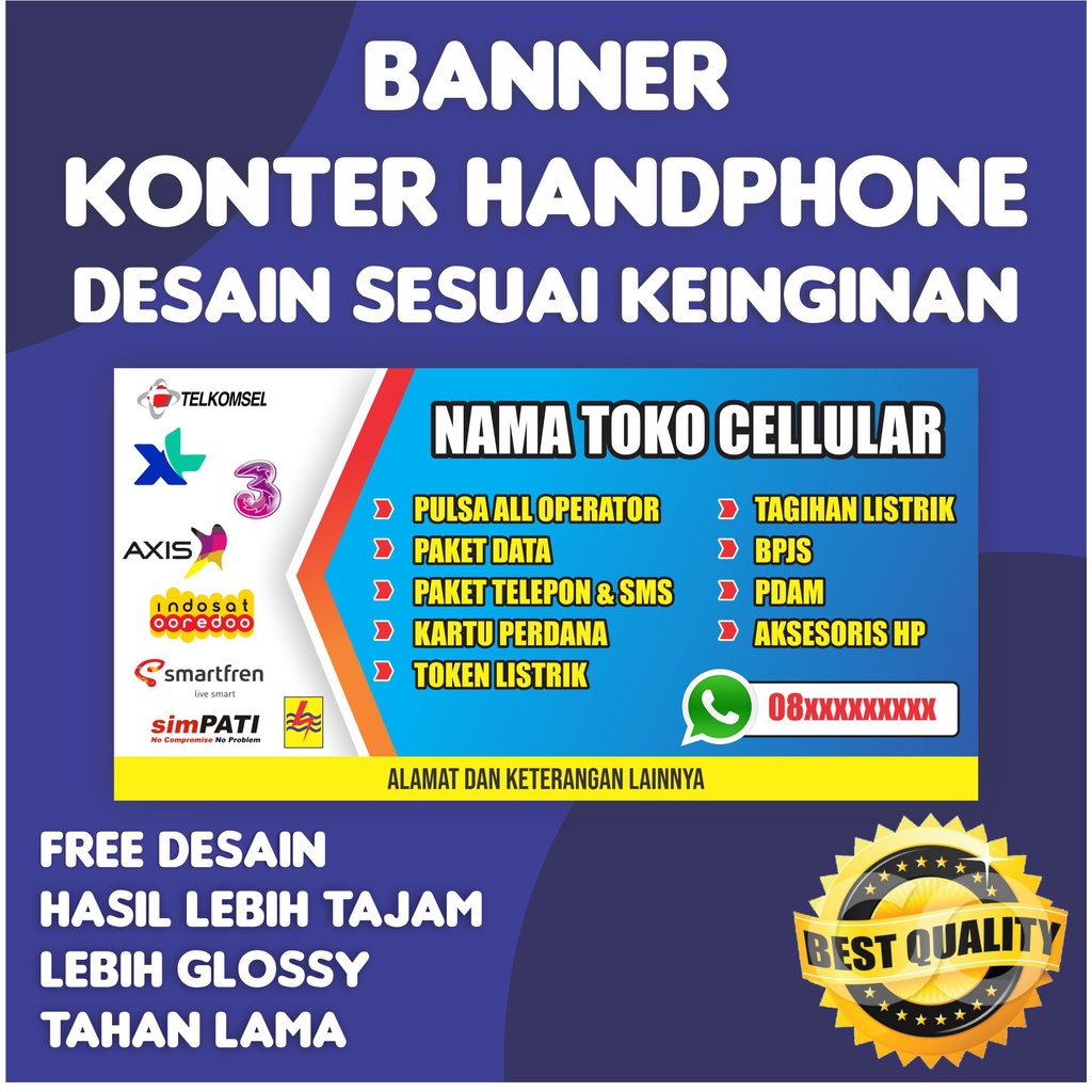 Jual BANNER / SPANDUK / KONTER HANDPHONE CUSTOM / GRATIS DESAIN ...