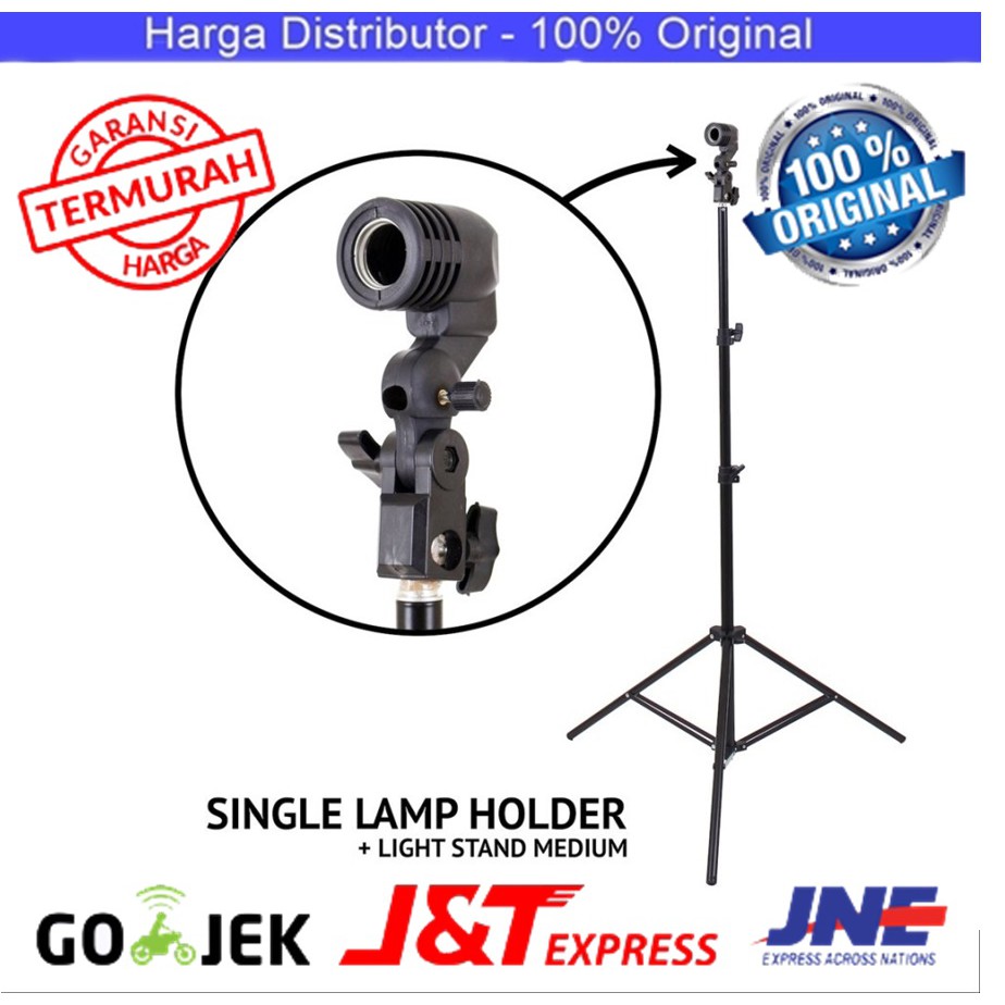 Jual Paket Light Stand 2M Plus Single Lamp Holder Foto Studio Simple ...