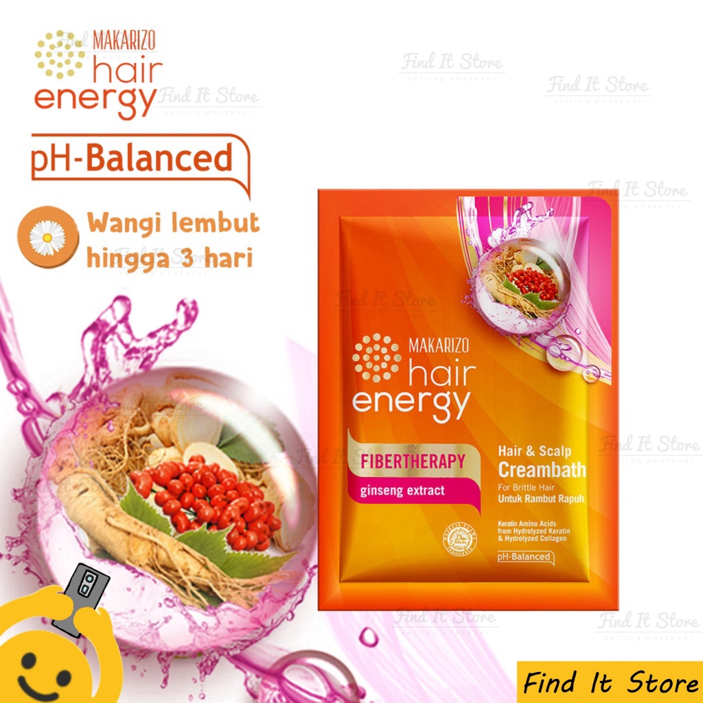 Jual Makarizo Hair Energy Hair & Scalp Creambath Fibertherapy 30gr ...