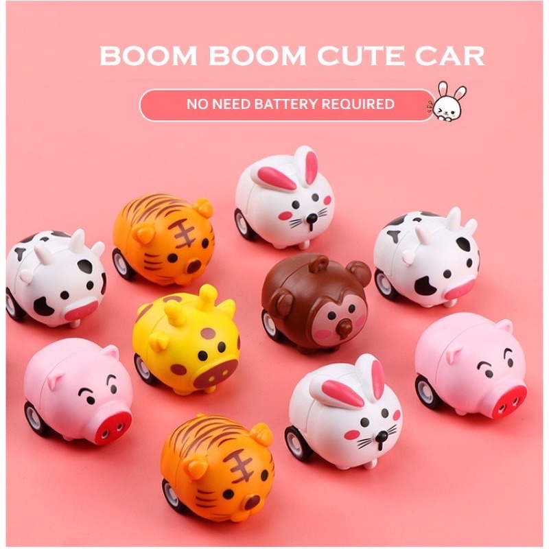 Jual Mainan mobil mini anak pullback cute car animal motif hewan lucu ...
