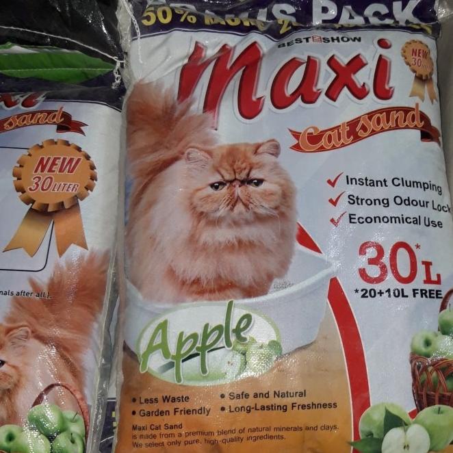 Jual PASIR MAXI CAT SAND 30 LITTER PASIR WANGI KUCING MAXI BEST IN SHOW ...