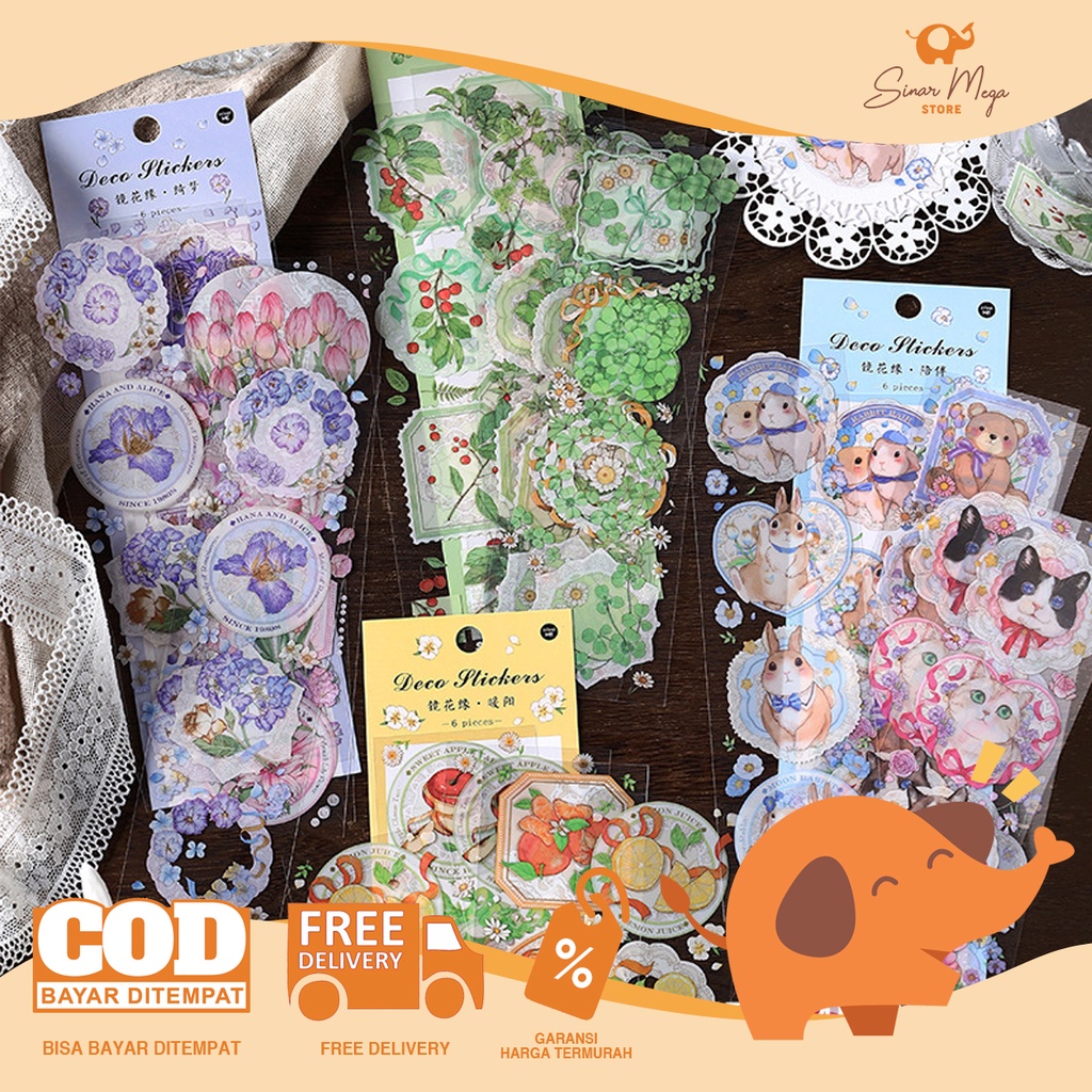 Jual Fresh Style Illustrations Diary Deco Stickers / Sticker Stiker ...