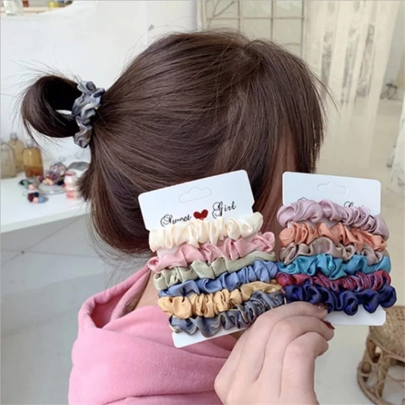 Jual 5PCS!!! ikat Rambut Scrunchie Wanita Fashion Korea Aksesoris ...