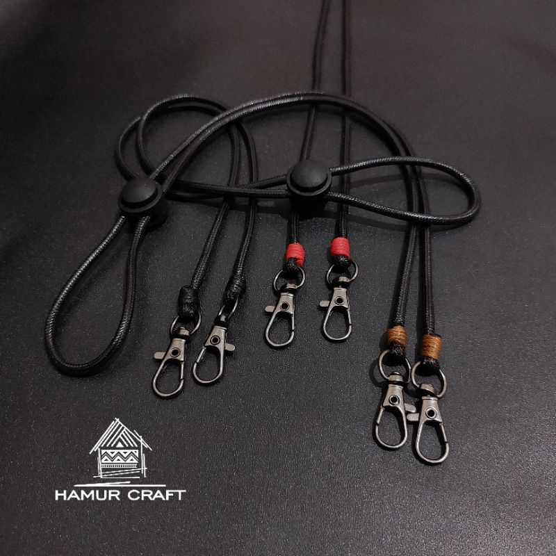 Jual lanyard strap masker pria premium hitam / konektor masker hijab ...