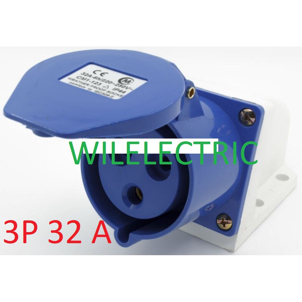 Jual Stop kontak industri surface mounting 3P 32A / 32 A wall socket | Shopee Indonesia