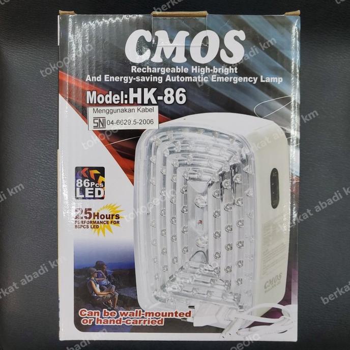 Jual Lampu LED Cmos HK-86 / Lampu Emergency CMOS HK86 Rechargeable Lamp ...
