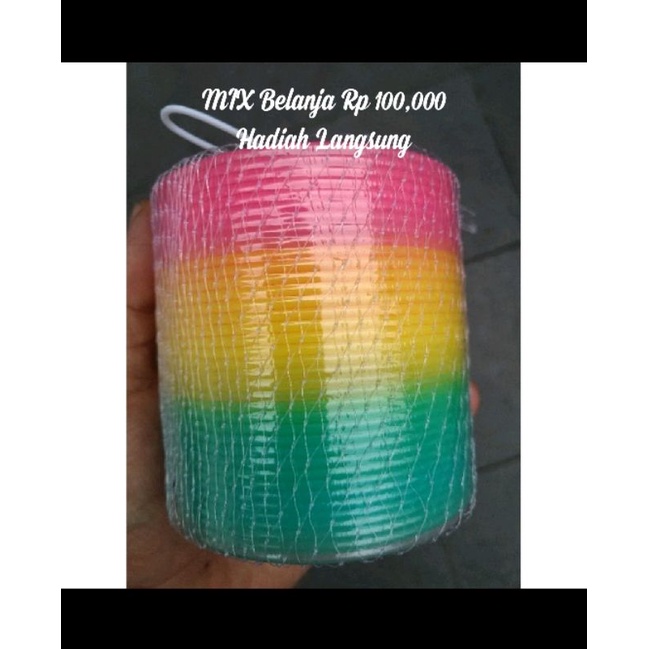 Jual mainan spring JUMBO roll BESAR spiral pelangi slinky per slingky 8 ...