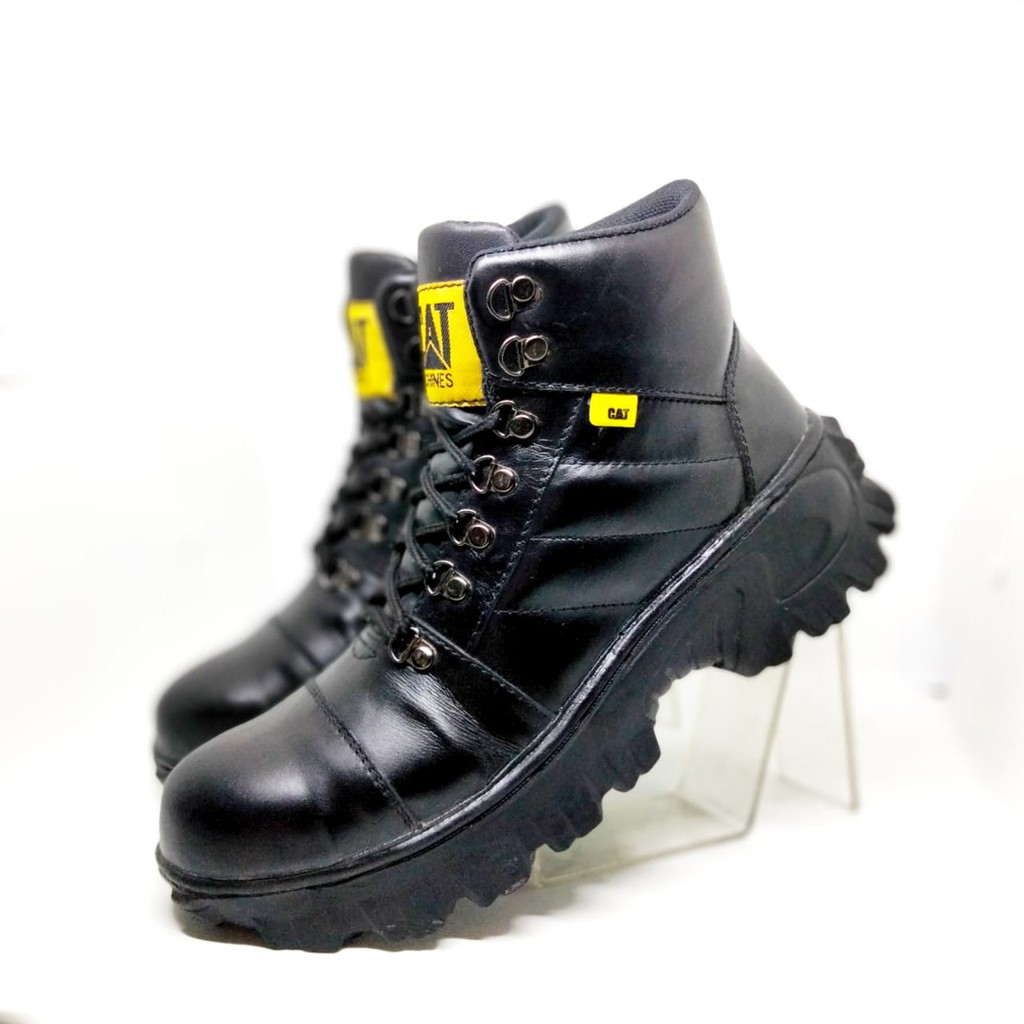 Jual SEPATU SAFETY BOOTS CATERPILLAR KULIT HITAM ASLI TALI SEPATU PRIA ...
