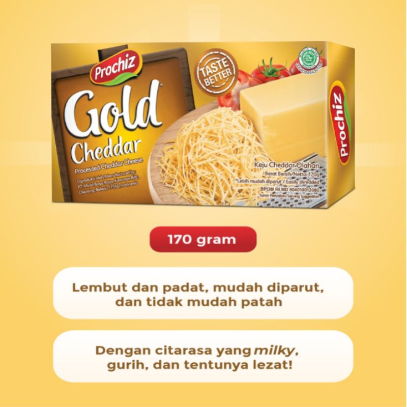 Jual PROCHIZ gold keju cheddar olahan 160g | Shopee Indonesia