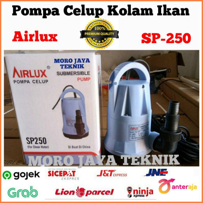 Jual Pompa Celup Sirkulasi Kolam Ikan Airlux SP-250 Submersible Pump Plastik 250Watt Otomatis ...