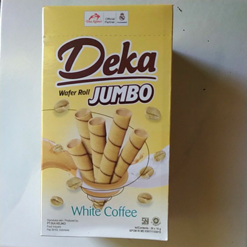 Jual Deka Wafer Roll White Coffee Jumbo 20x16g Jajanan Hits | Shopee ...