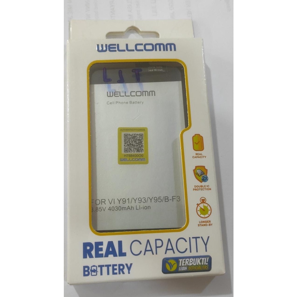 Jual BATTERY WELLCOMM FOR VIVO Y91 / Y91C / Y93 / Y95 ( MODEL : B - F3 ...