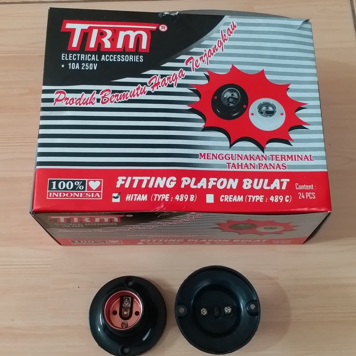 Jual Fitting Tempel Plafon Lampu Bulat Hitam | Shopee Indonesia