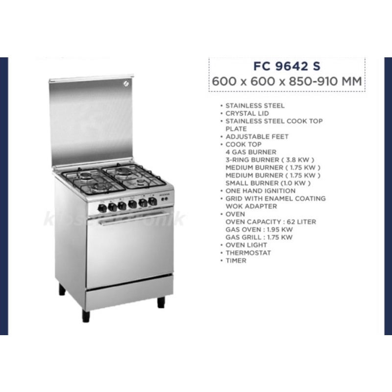 Jual MODENA KOMPOR FREESTANDING CERVIA - FC 9642 S 60CM | Shopee Indonesia