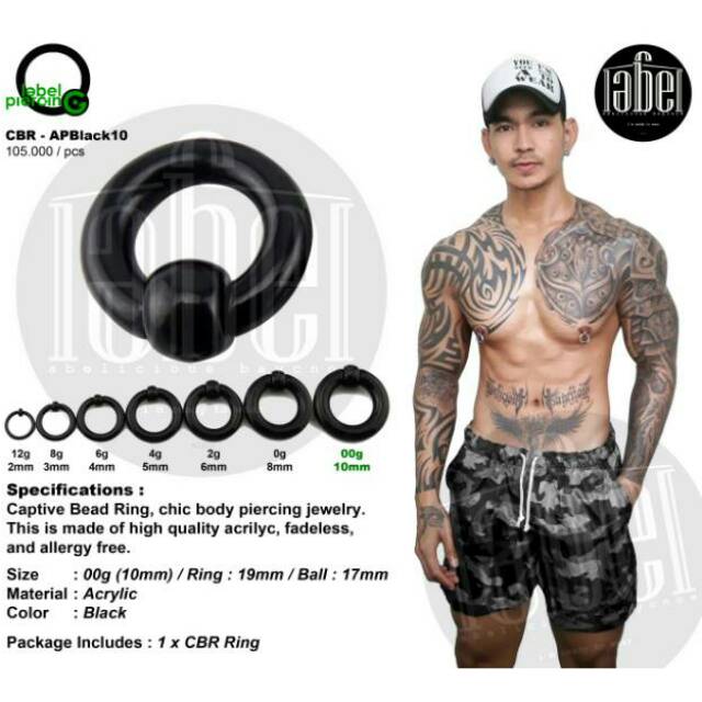 Jual APBlack10 - TITANIUM PIERCING - NIPPLE PIERCING - ACRYLIC PIERCING - TINDIK PUTING - BODY ...