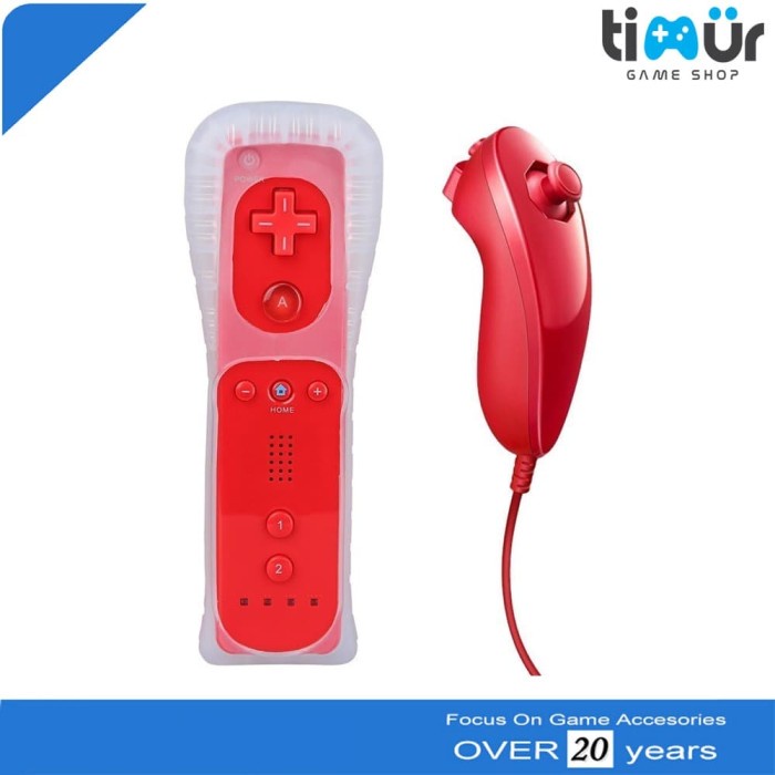 Jual Wiimote + Nunchuk Controller Motion Plus Nintendo Wii Merah ...