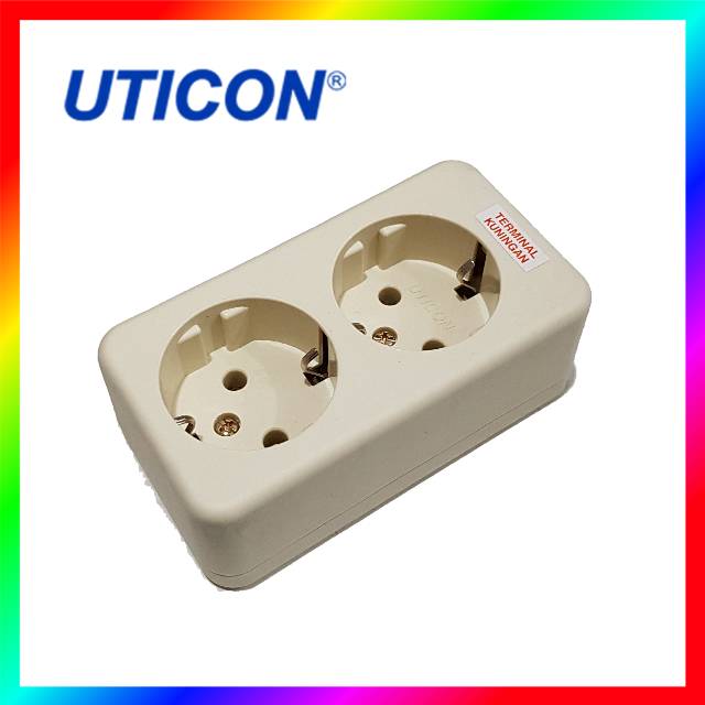 Jual Stop Kontak UTICON / Terminal UTICON 2 Lubang ST-128 - Stop kontak Arde | Shopee Indonesia