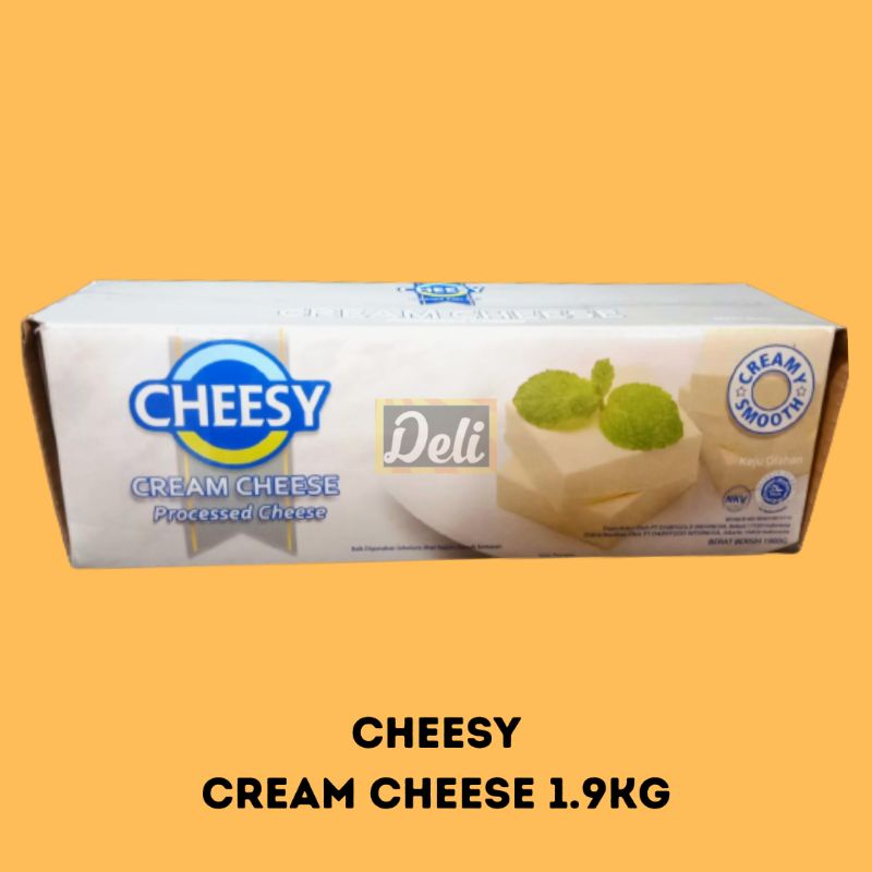 Jual CHEESY Cream Cheese 1,9kg/Keju Krim Cream Cheese 1.9kg Balok ...