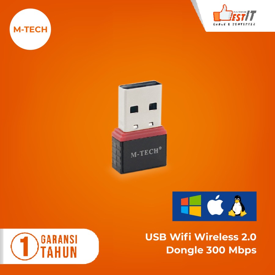 Jual USB Wifi Wireless 2.0 Dongle 300 Mbps M-Tech Original | Shopee Indonesia