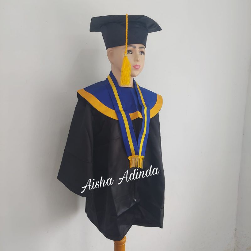 Jual BAJU TOGA WISUDA TK PAUD BIRU LIST KUNING | Shopee Indonesia