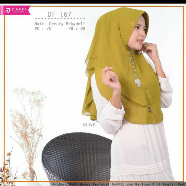 Jual DF 158 Olive Ori Daffi Hijab | Shopee Indonesia