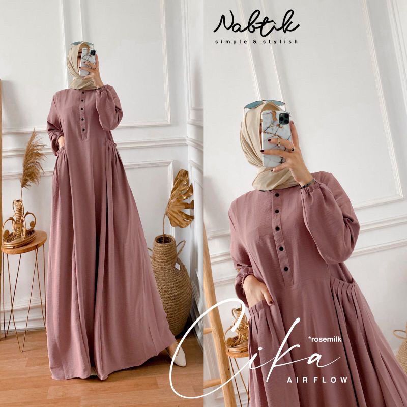 Jual ( BAYAR DI TEMPAT ) CIKA DRESS CRINKLE AIRFLOW GAMIS POLOS TERBARU | Shopee Indonesia