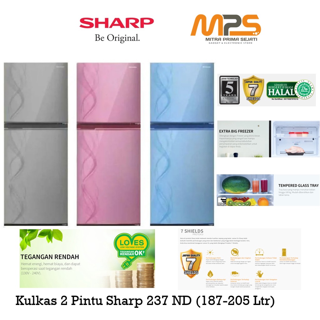 Jual Kulkas 2 Pintu Sharp SJ 237 ND | Shopee Indonesia