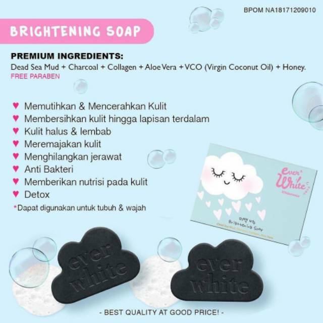 Jual EverWhite Brightening Soap Sabun Awan Ever White BPOM Ori 100% ...