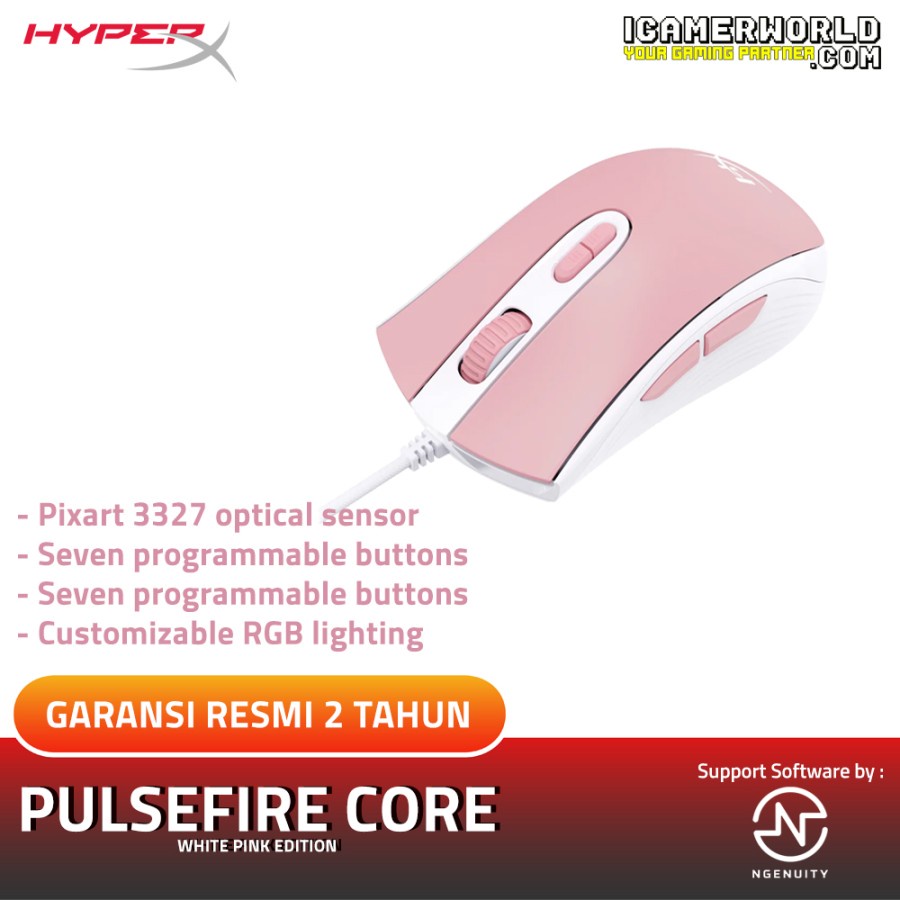 Jual HyperX Pulsefire Core Pink / White Pink RGB Gaming Mouse | Shopee ...
