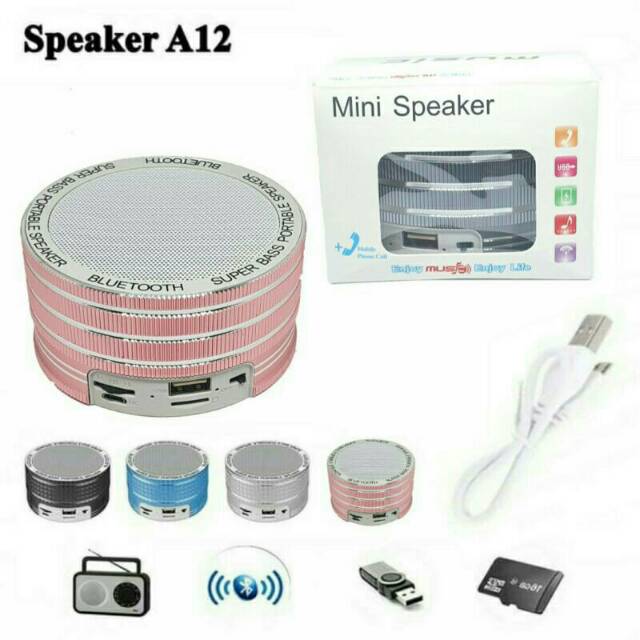 Jual Speaker Bluetooth Portable Metal Wireless Music Box A12 Body Metal ...