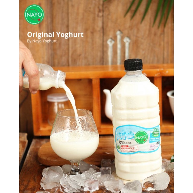 Jual Yogurt Drink plain dan rasa buah segar NAYO 1 Liter | Shopee Indonesia