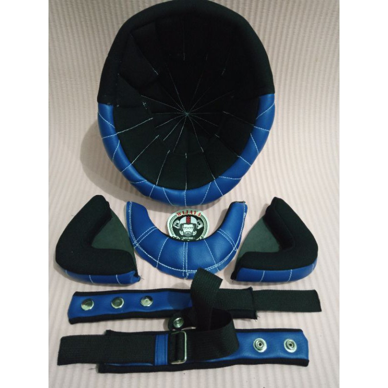 Jual BUSA HELM HALF FACE CUSTOM FULLSET motif garis | Shopee Indonesia