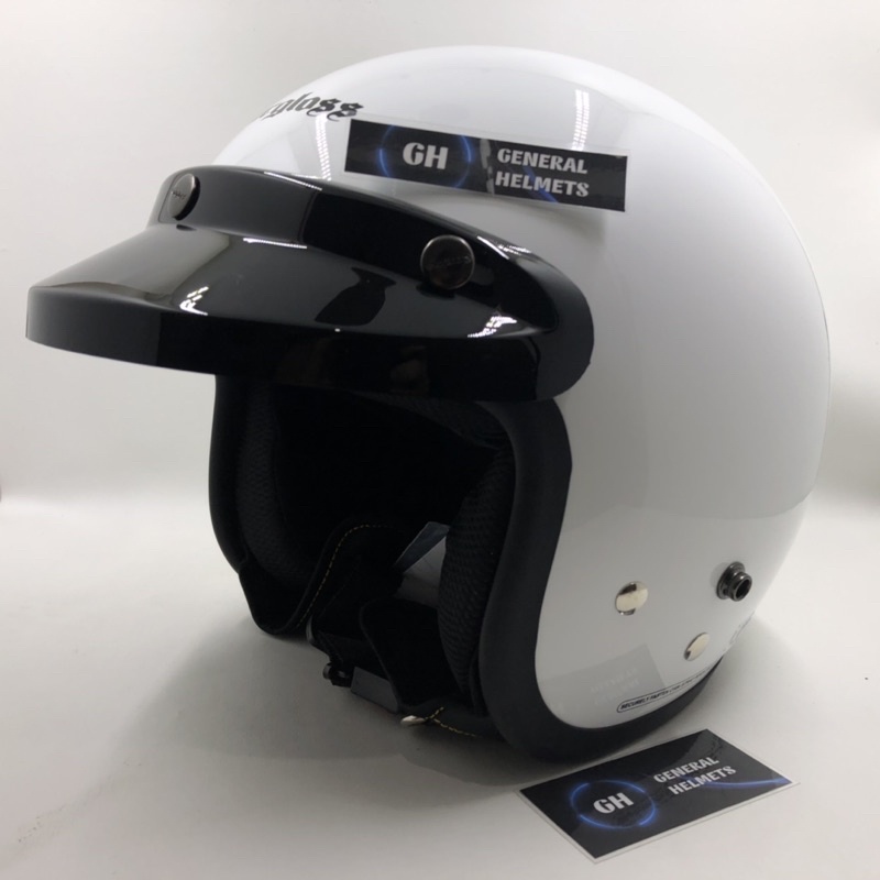 Jual HELM CARGLOSS RETRO WHITY WHITE PUTIH HALF FACE | Shopee Indonesia